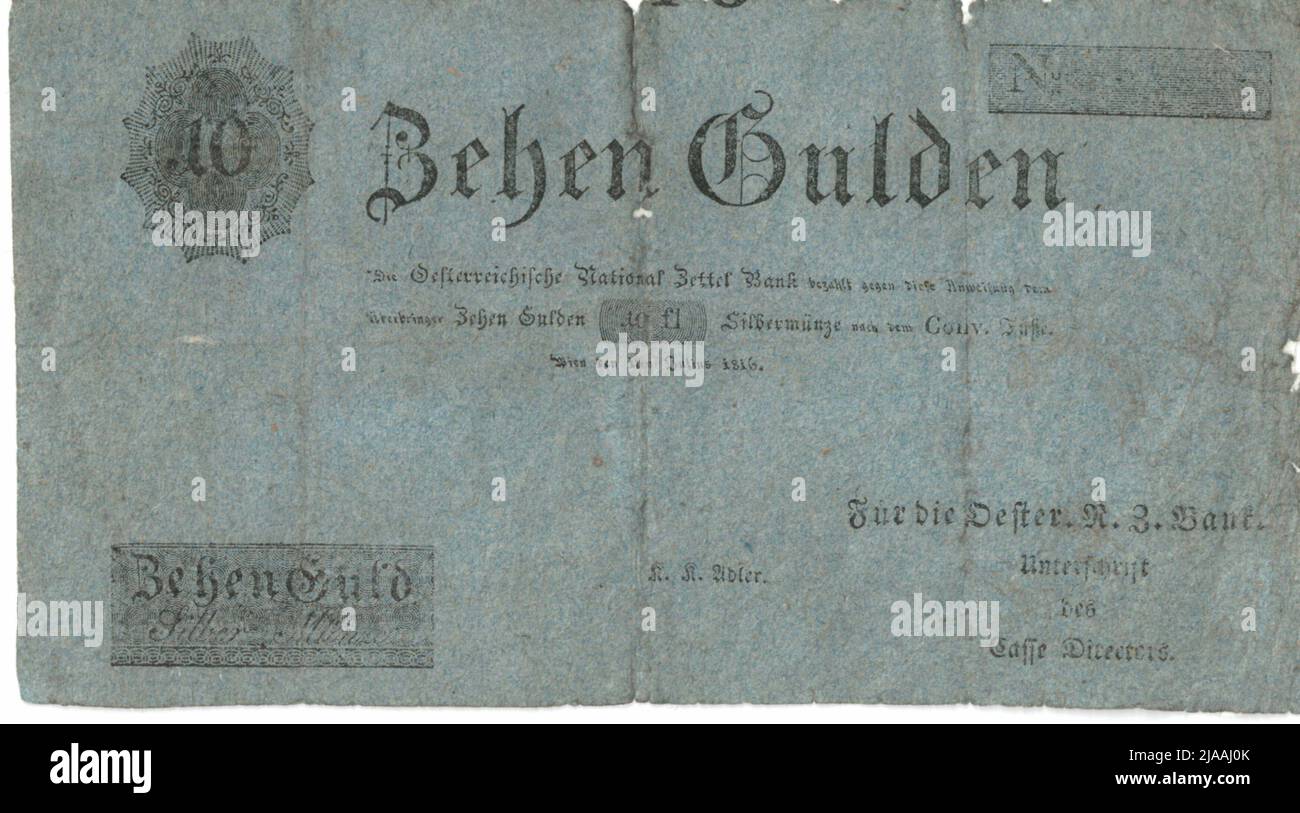 Instruction (form), 10/50 guilders. Austrian national note bank, MINT ...