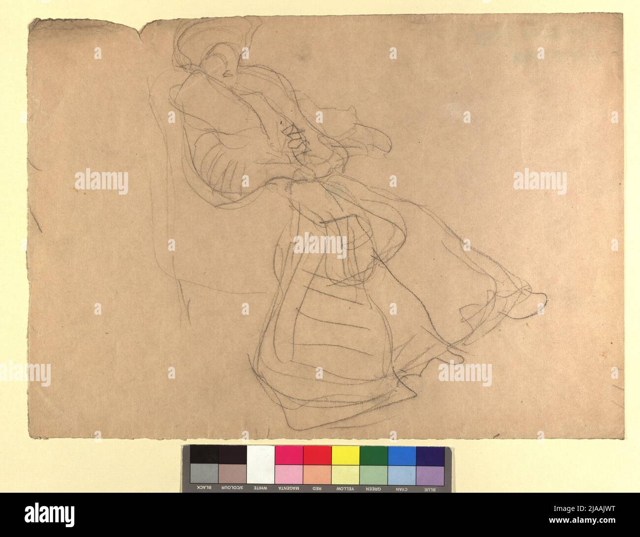 Study on a women's portrait. Gustav Klimt (1862-1918), artist Stock ...