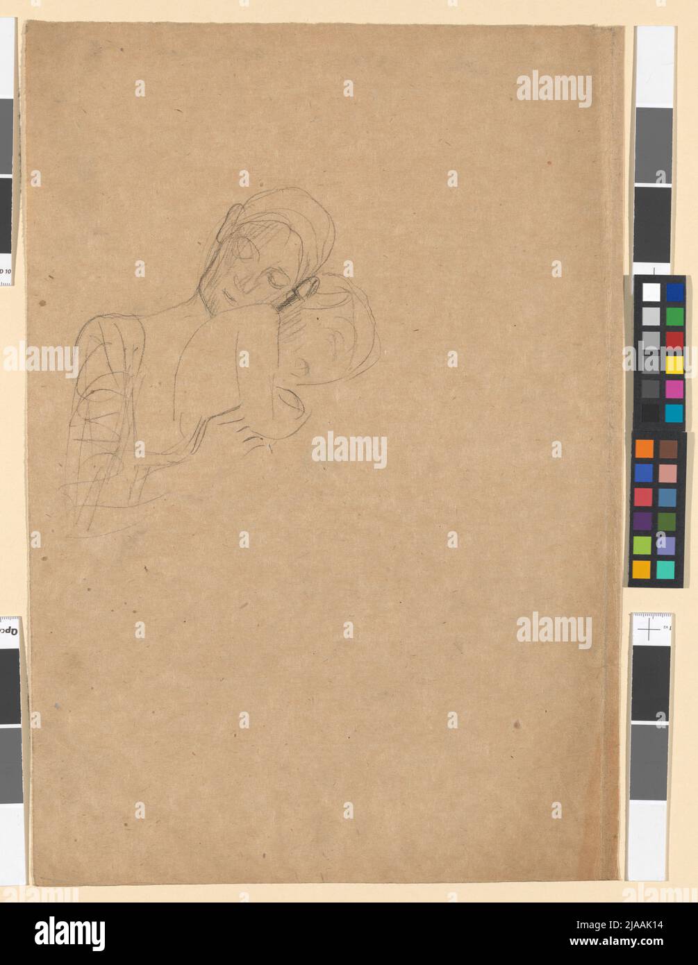 Study on a mother with a child. Gustav Klimt (1862-1918), artist Stock ...