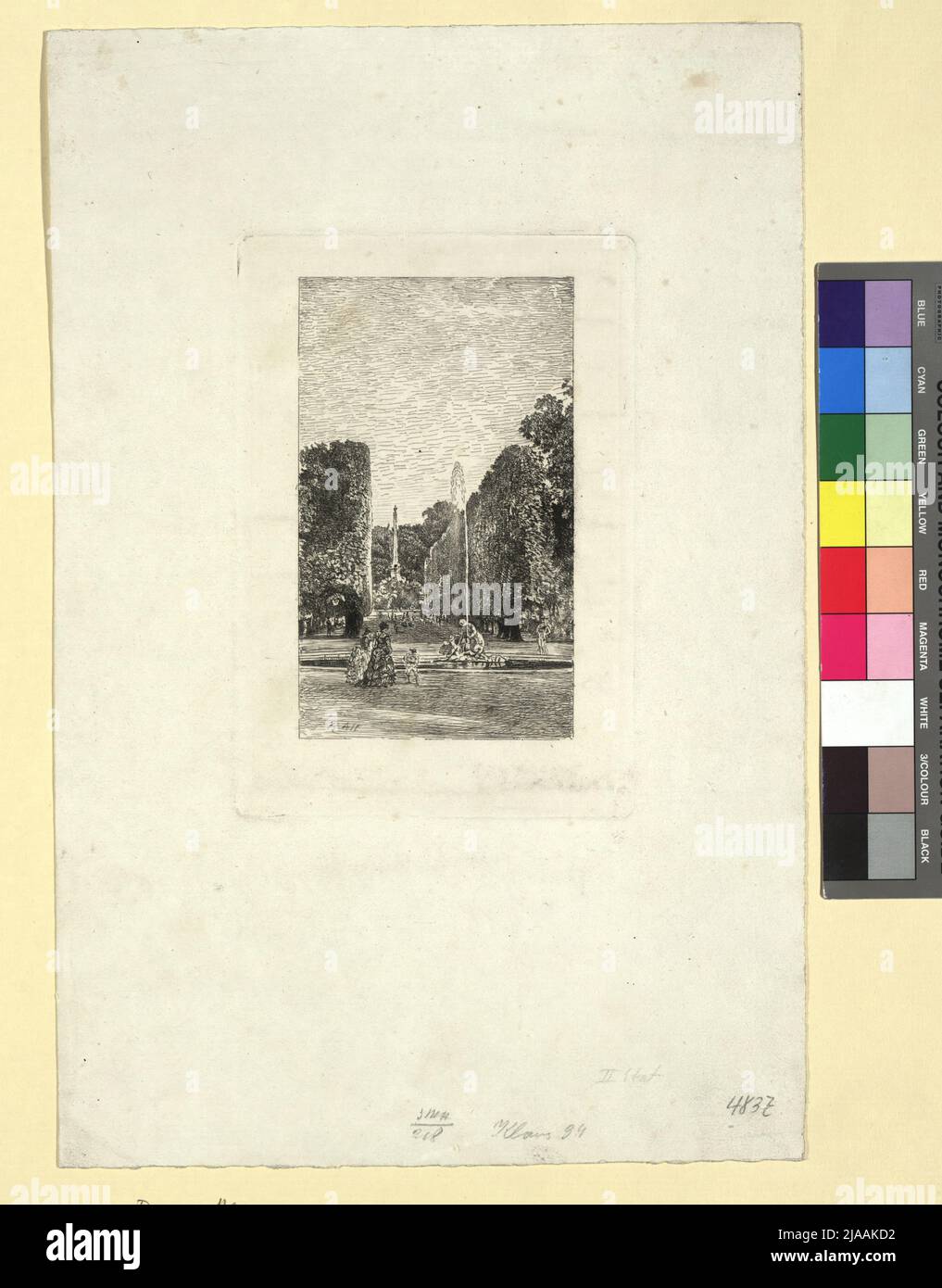 Obelisk (Schönbrunn). Rudolf von Alt (1812-1905), artist Stock Photo ...