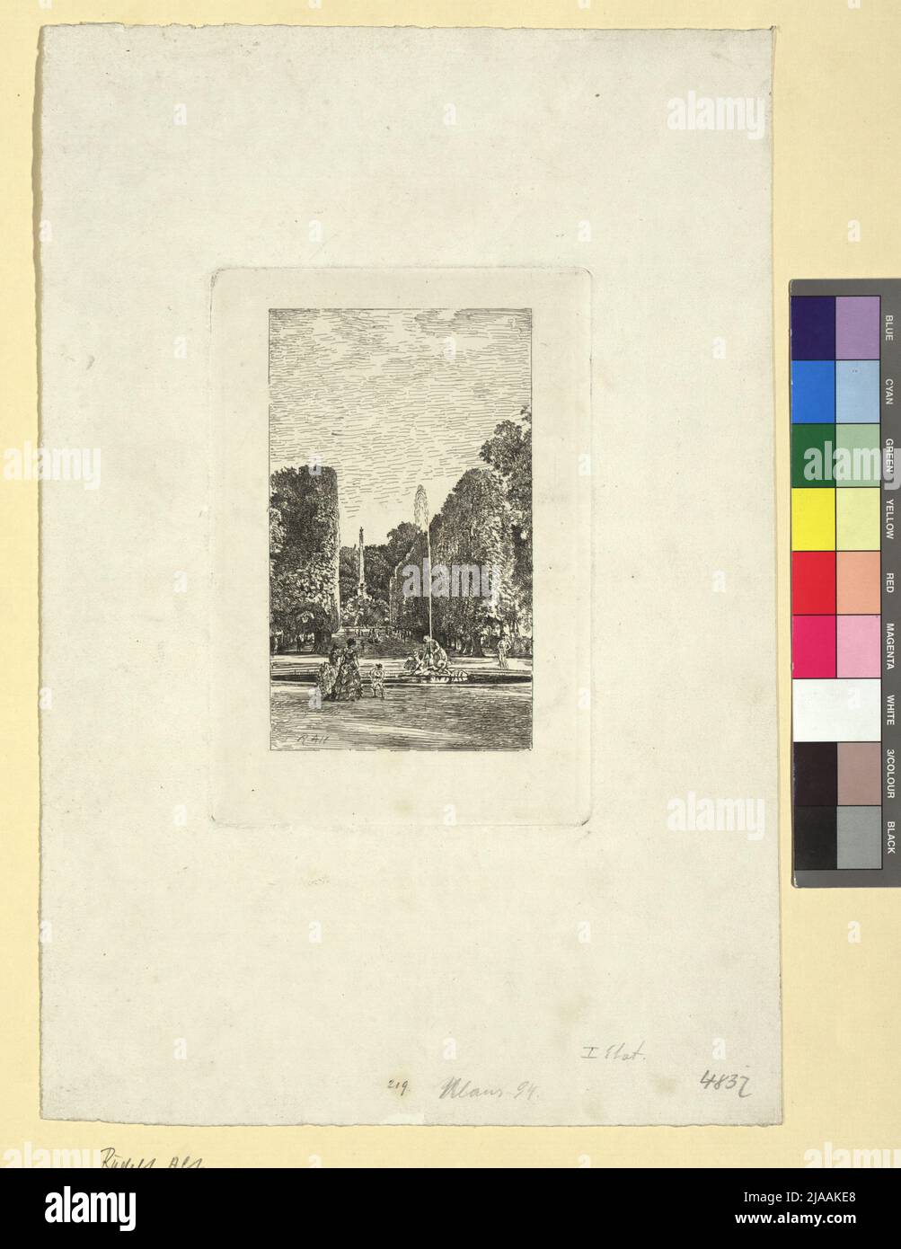 Obelisk (Schönbrunn). Rudolf von Alt (1812-1905), artist Stock Photo ...