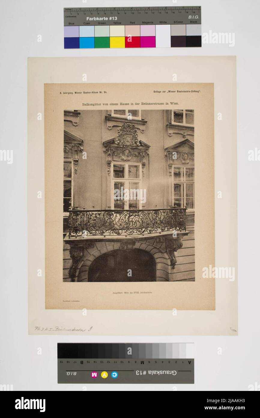 1., Bräunerstraße 3 - Facade section - Balcony (Wiener Bauten -Album ...