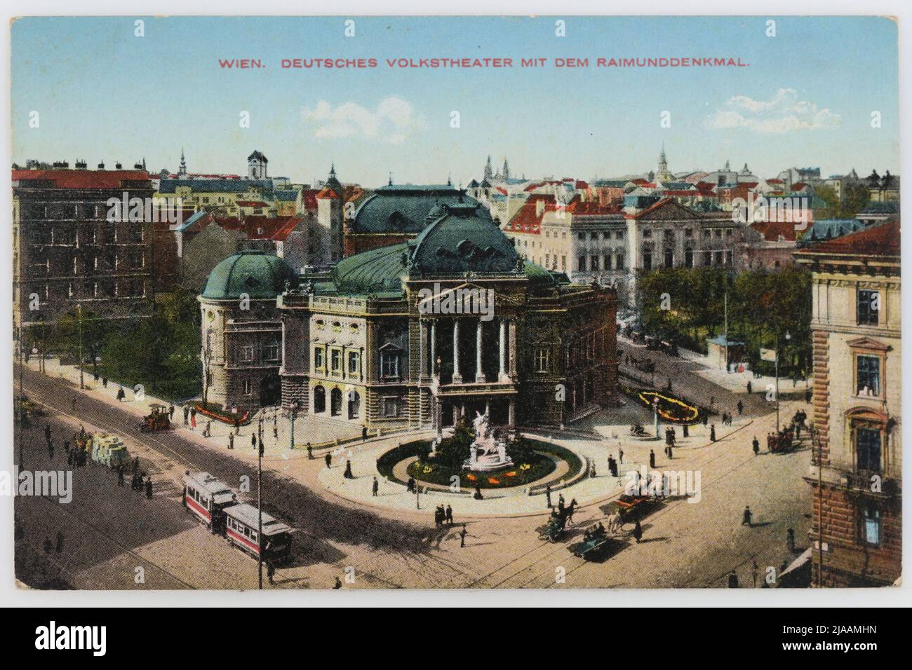 Vienna. German Volkstheater with the Raimund monument. ". Brothers Kohn ...