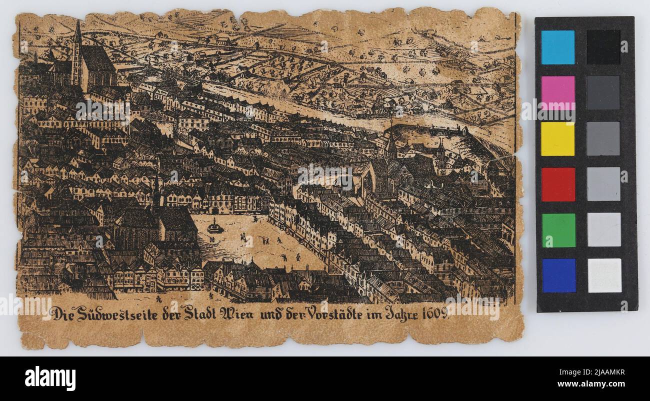The southwest side of the city of Vienna and the suburbs in 1609. After ...