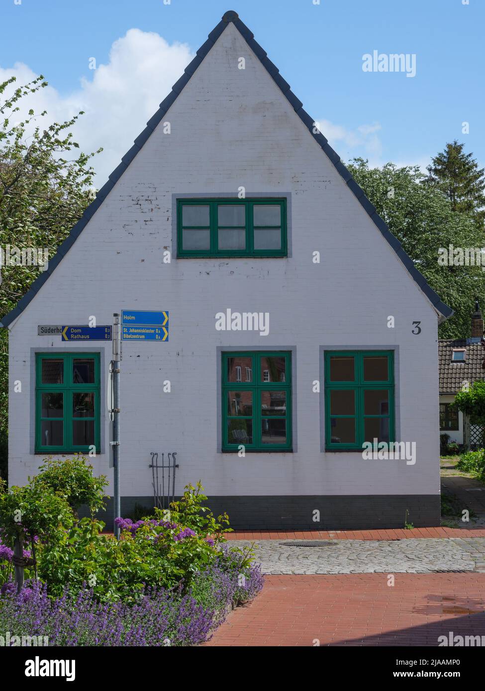the city of Schleswig with the small fishing village Holm in germany ...