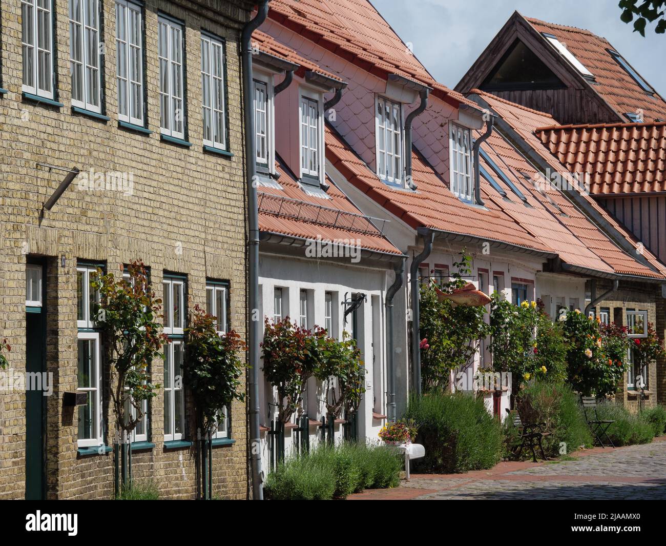 the city of Schleswig with the small fishing village Holm in germany ...