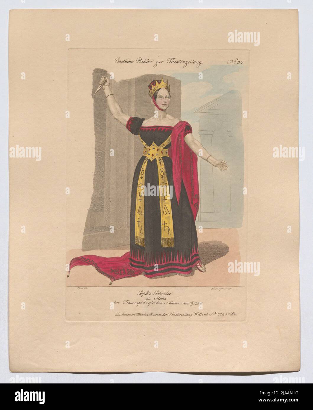Sophie Schröder as Medea in the tragedy of Gotter (costume picture No ...