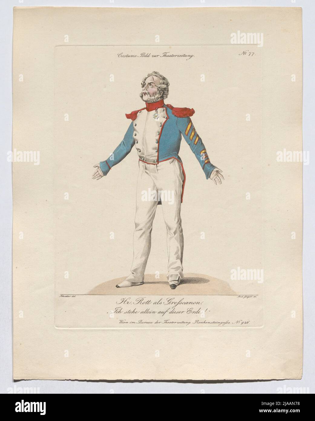Karl Mathias Rott as Großcanon (costume picture No. 77 for the theater ...