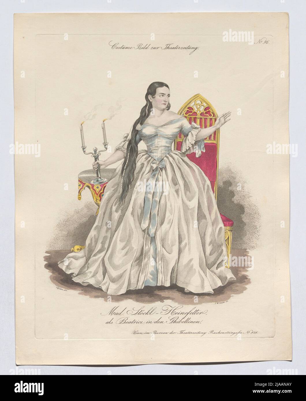 Clara Heinefetter as Beatrice in Meyerbeer's "Die Welfen and the ...