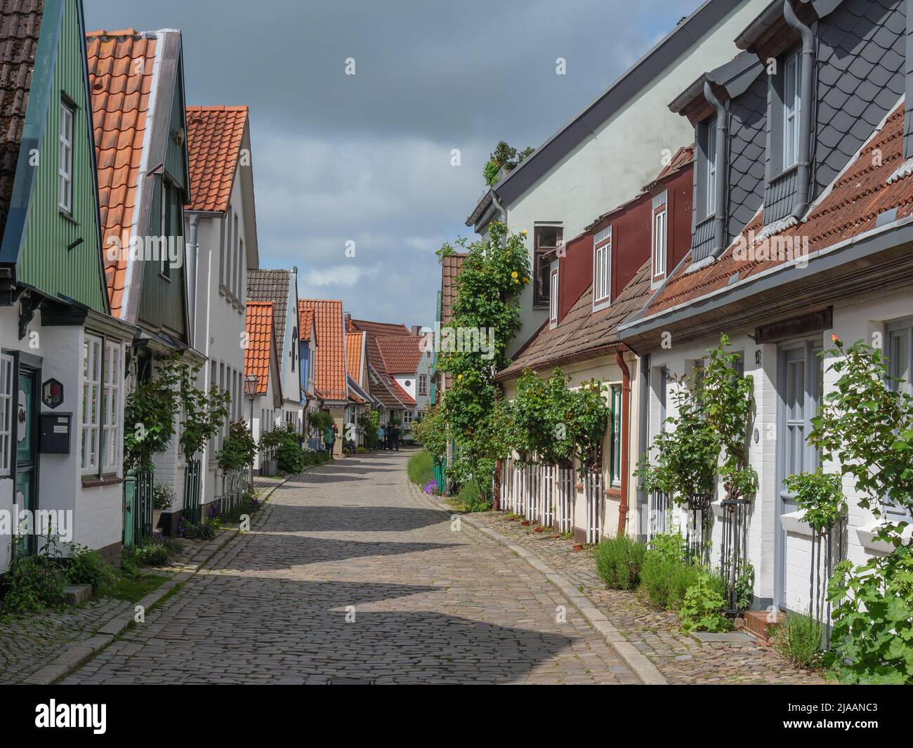 the city of Schleswig with the small fishing village Holm in germany ...