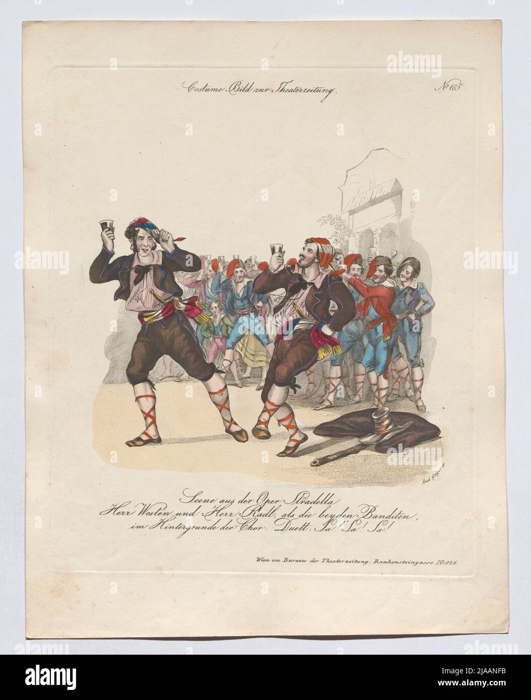 Scene from the Stradella opera. Mr. West and Mr. Radl as the Beyden ...