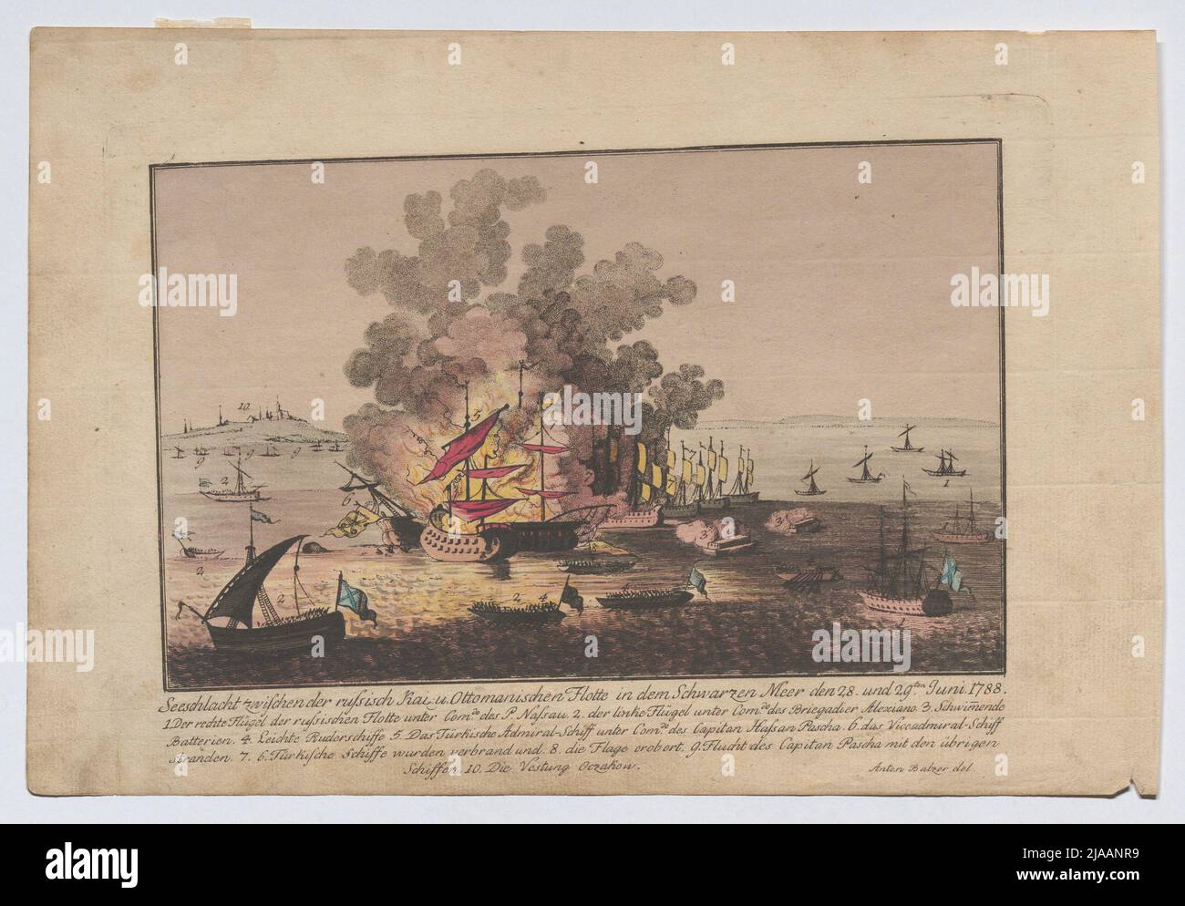 Sea battle between the Russian and the Ottoman war fleet in the Black ...