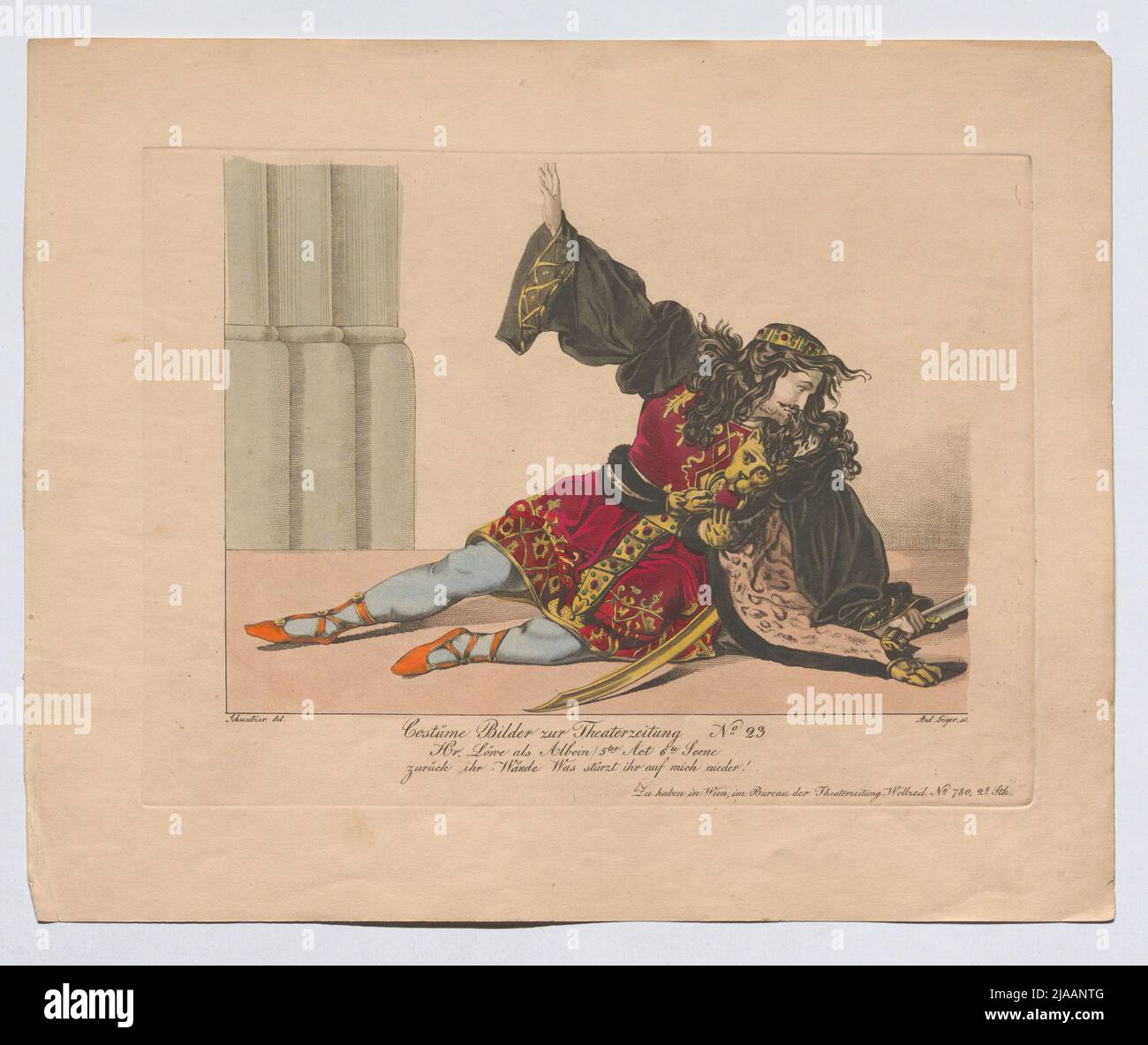 Mr. Löwe as Alboin in "Alboin" (costume picture No. 23 for the theater ...