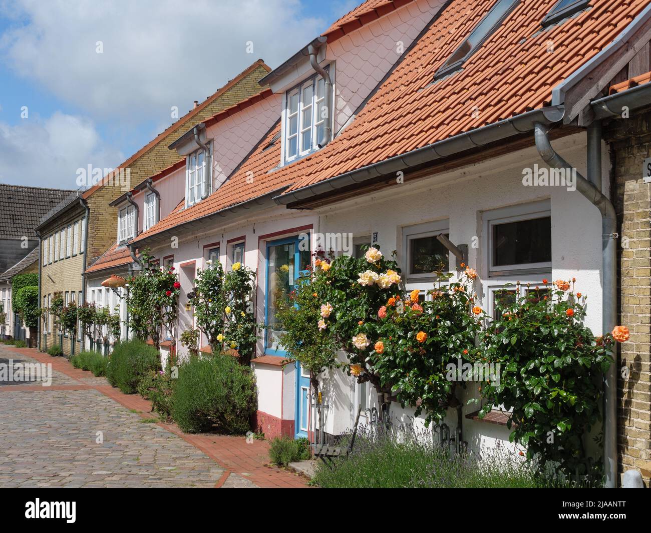 the city of Schleswig with the small fishing village Holm in germany ...
