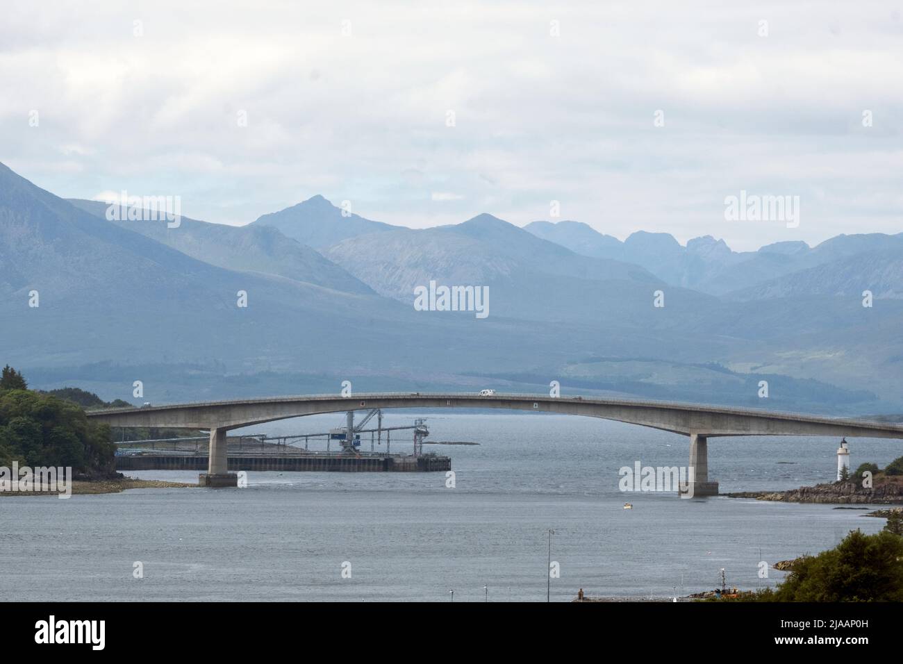 The Skye Bridge which links the Scottish mainland with the Isle of Skye ...