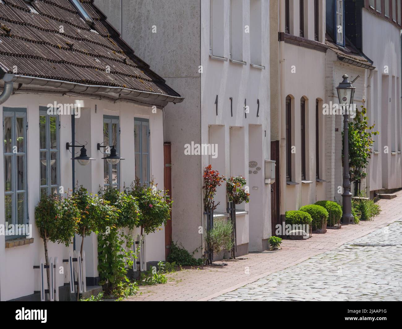 the city of Schleswig with the small fishing village Holm in germany ...