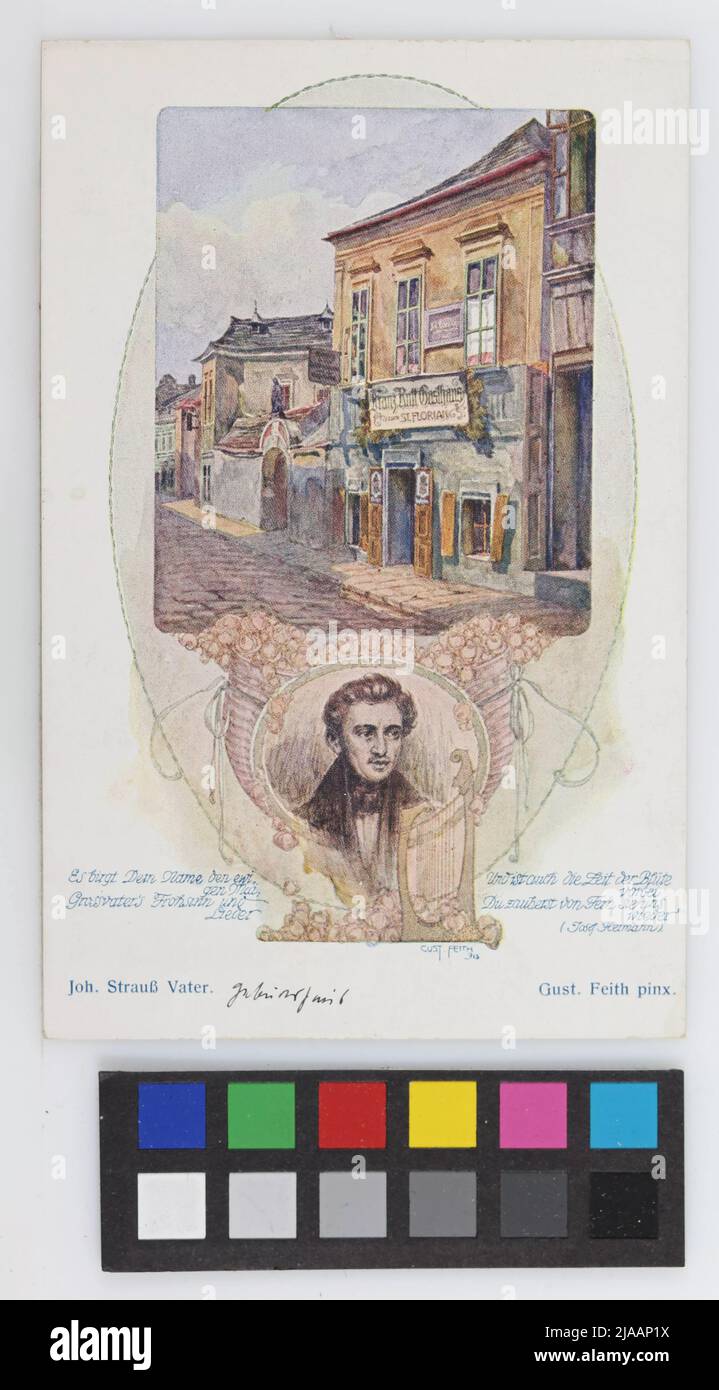 2., Floßgasse 7 - birthplace of Johann Strauß d. Ä., Postcard. Brothers ...