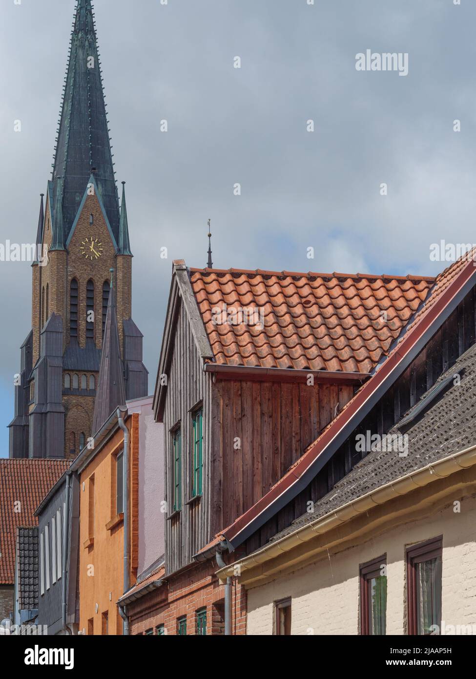 the city of Schleswig with the small fishing village Holm in germany ...