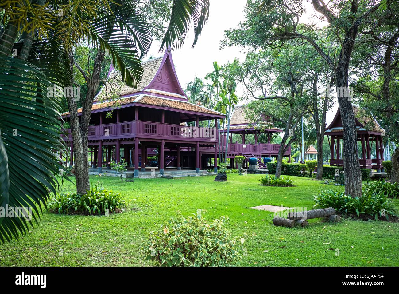 Thai traditional vintage house, Asia culture architecture with tropical ...