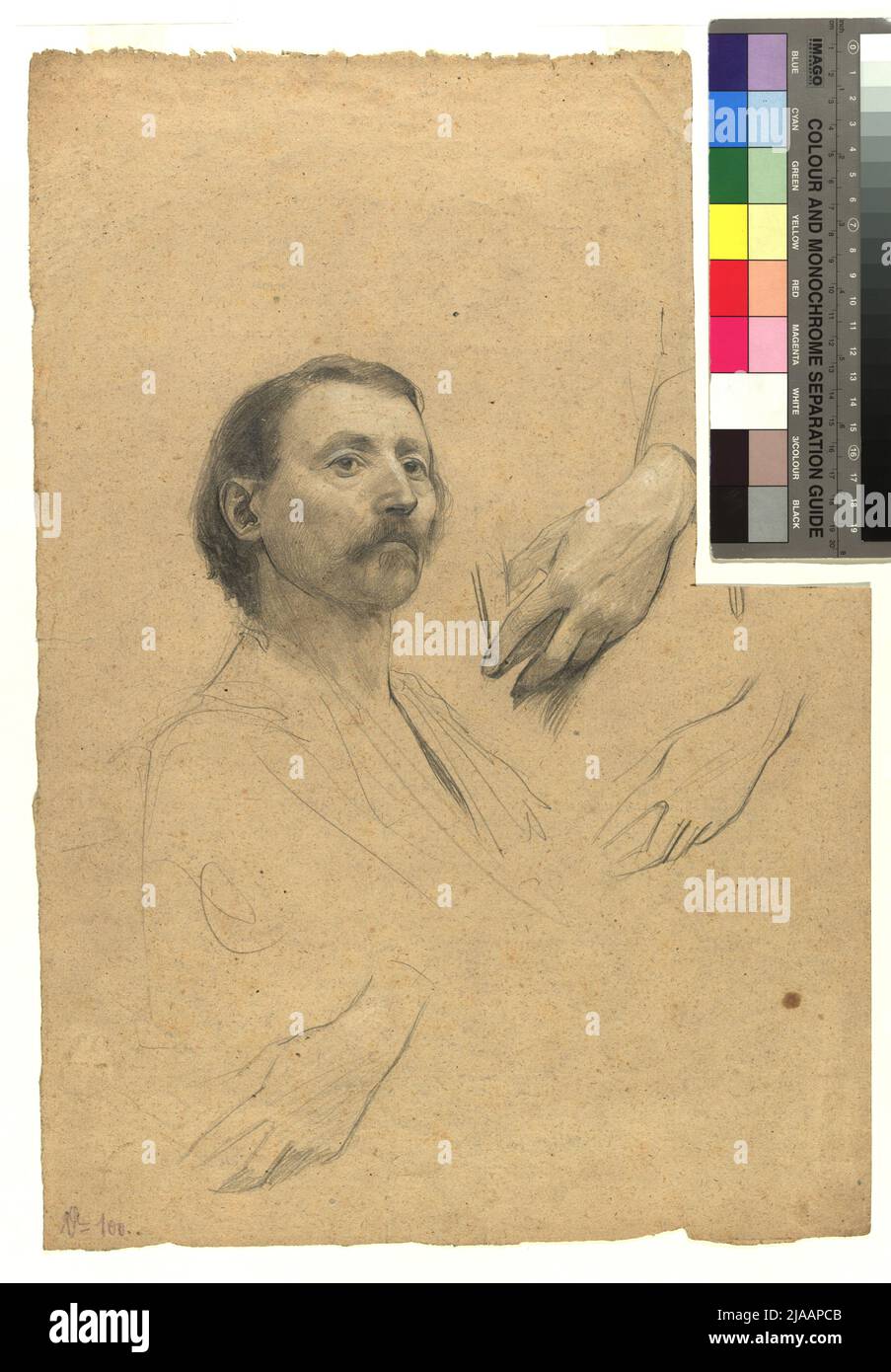Head and hand study for a men's portrait. Gustav Klimt (1862-1918 ...