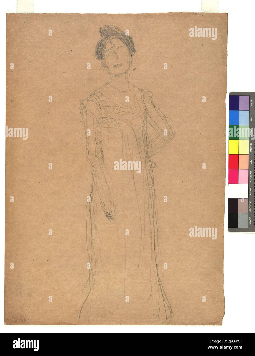 Study on a women's portrait. Gustav Klimt (1862-1918), artist Stock ...