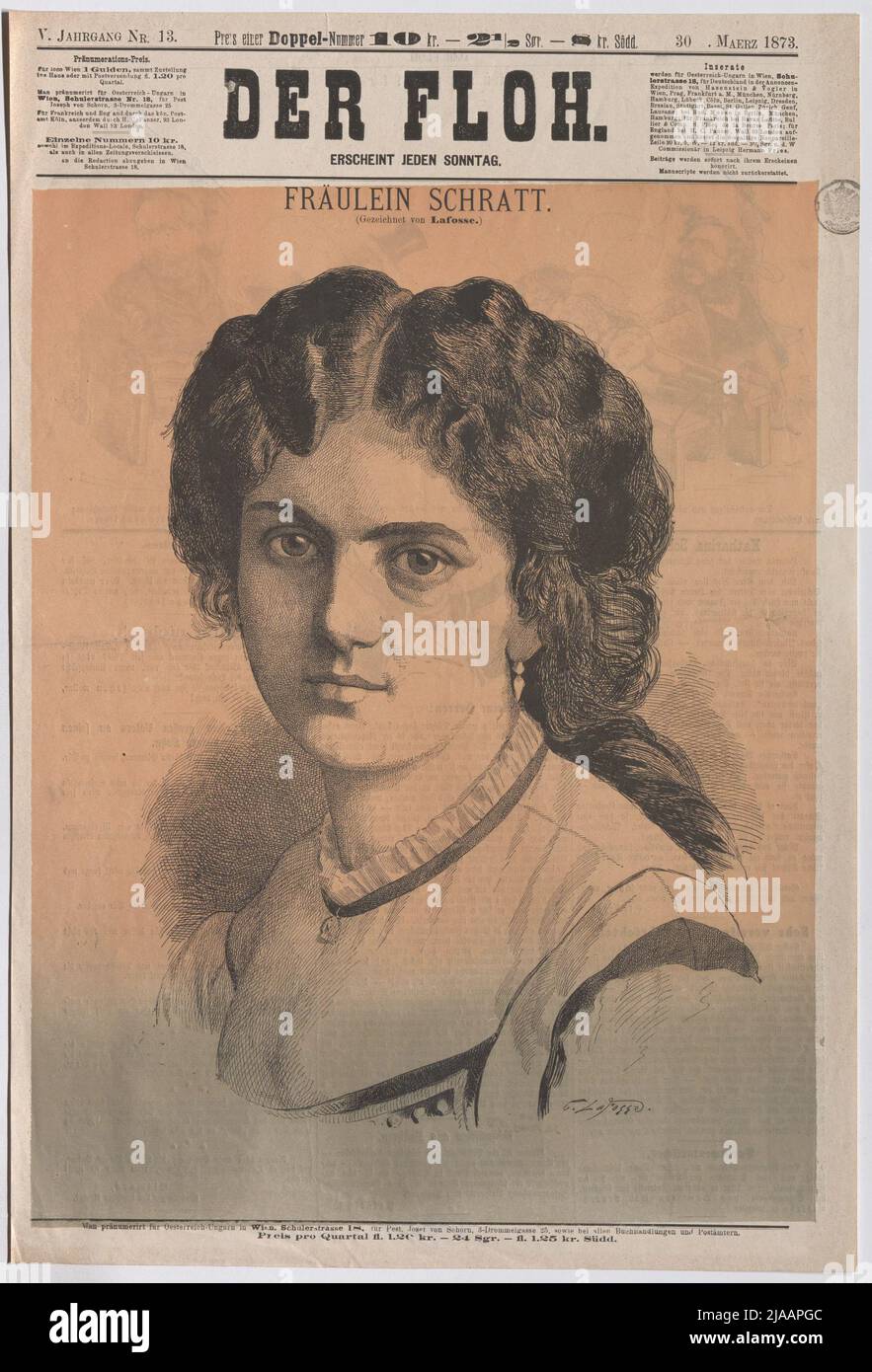 Miss Schratt. ". Actress Katharina Schratt (title page of" Der Floh "). Georges Lafosse (1843 ...
