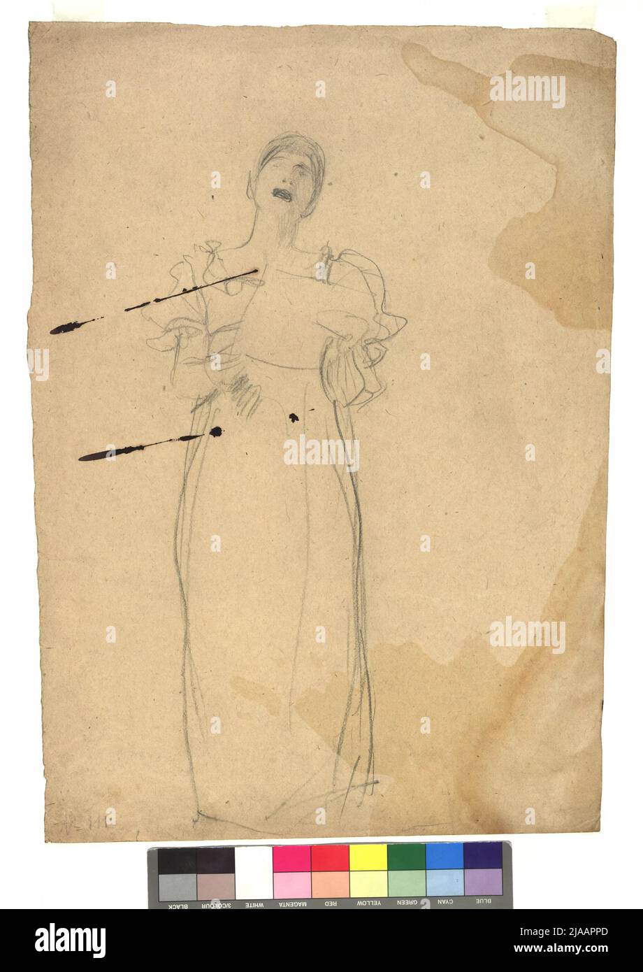 Study on a standing singer. Gustav Klimt (1862-1918), artist Stock ...
