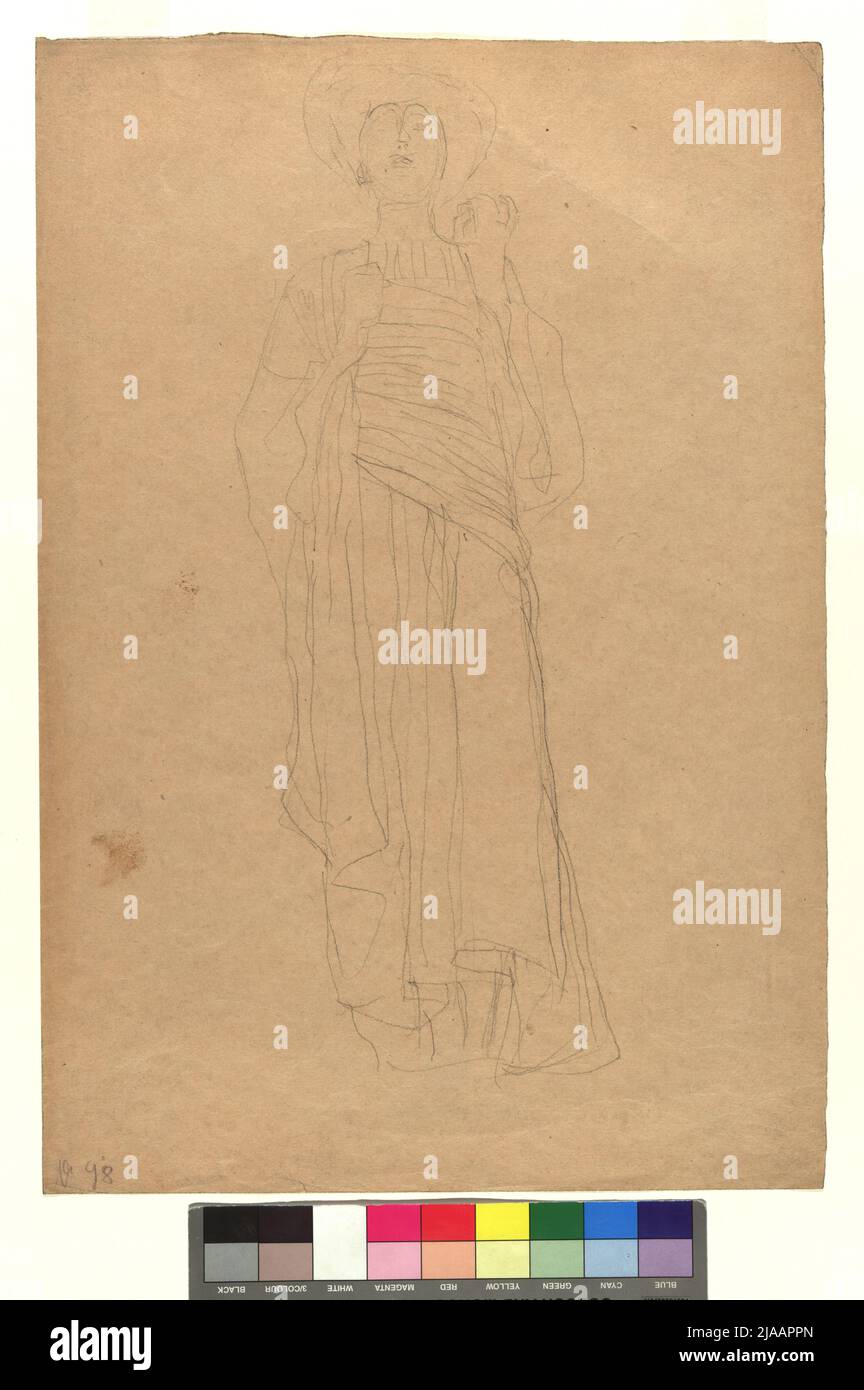 Female figure in a long draped robe. Gustav Klimt (1862-1918), artist ...