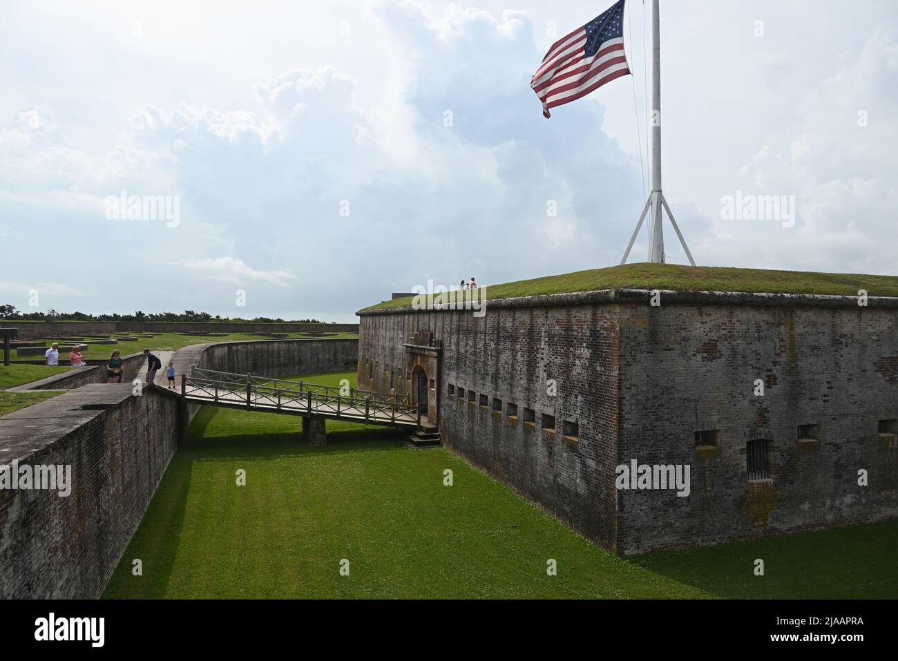 Bridge entry over the moat at Fort Macon, garrisoned in 1834 to protect ...