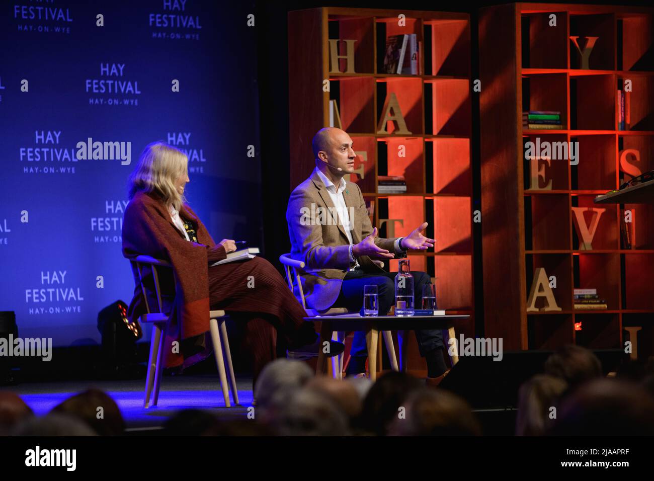 Hay-on-Wye, Wales, UK. 29th May, 2022. Alexandre Antonelli talks to ...