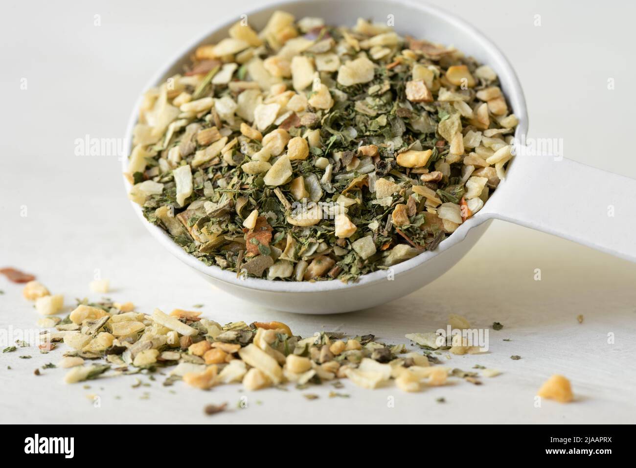 Pizza Seasoning Blend Spilled from a Teaspoon Stock Photo - Alamy