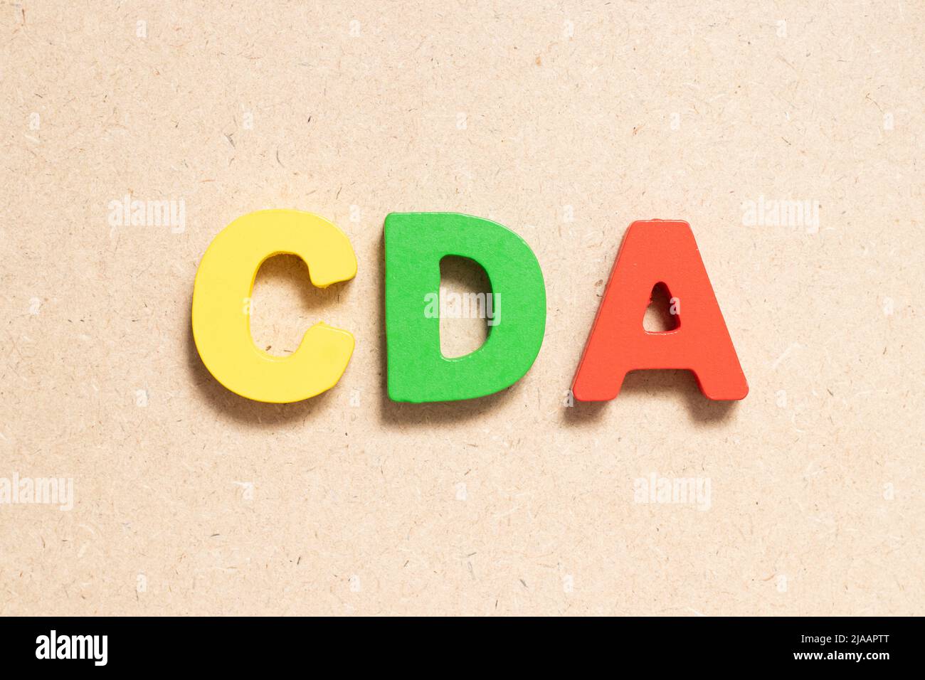 Color alphabet letter in word CDA (Abbreviation of Confidential ...