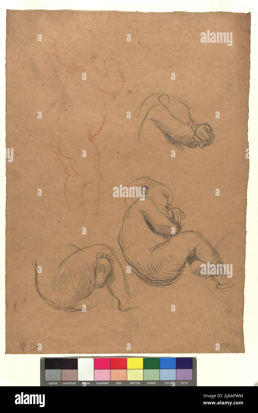 Four studies on children's files. Gustav Klimt (1862-1918), artist ...