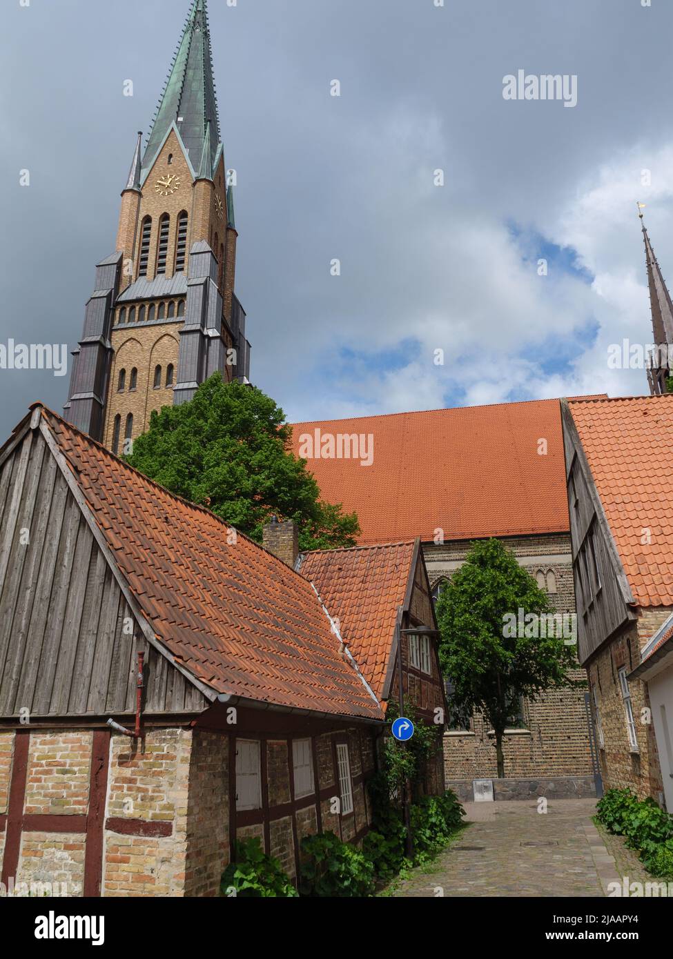 the city of Schleswig with the small fishing village Holm in germany ...