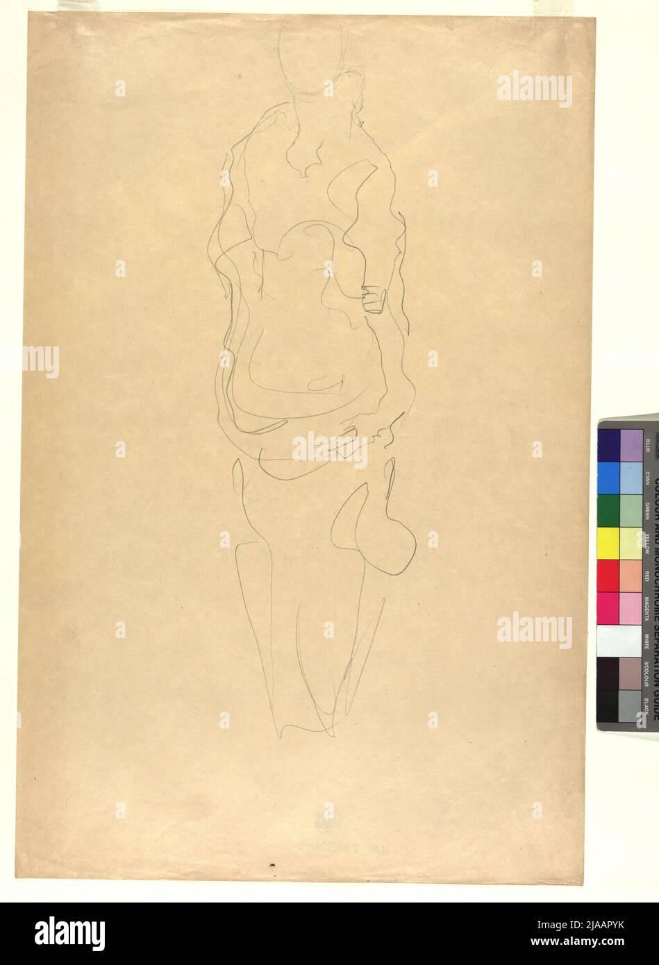 Study on a standing female figure in a draped robe. Gustav Klimt (1862 ...