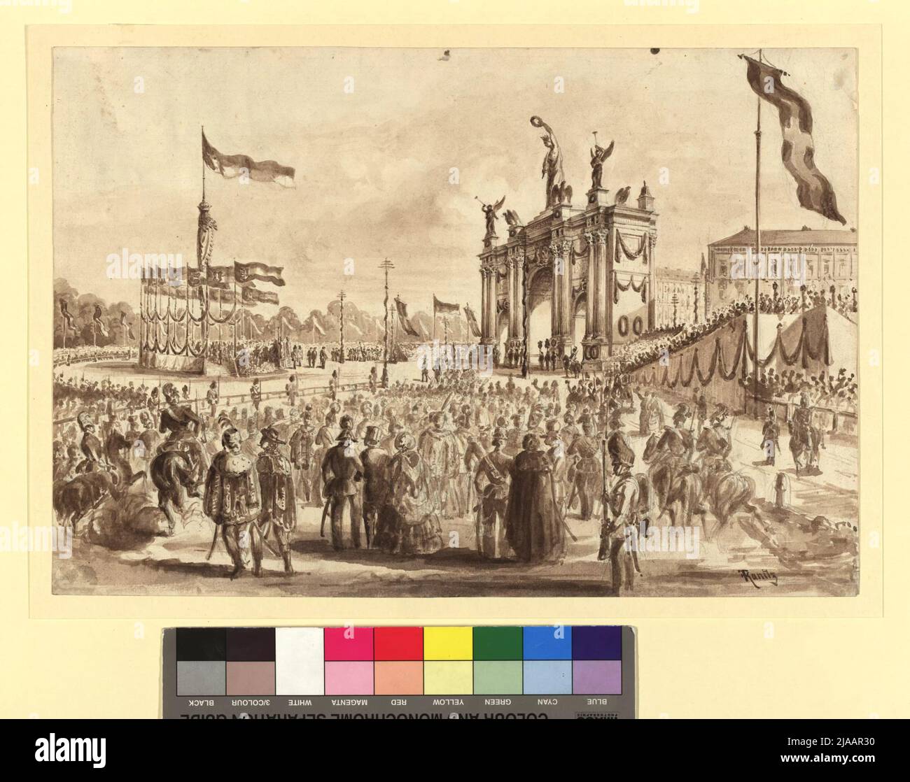 Ceremonial reception Emperor Franz Joseph I in Vienna when he returned ...