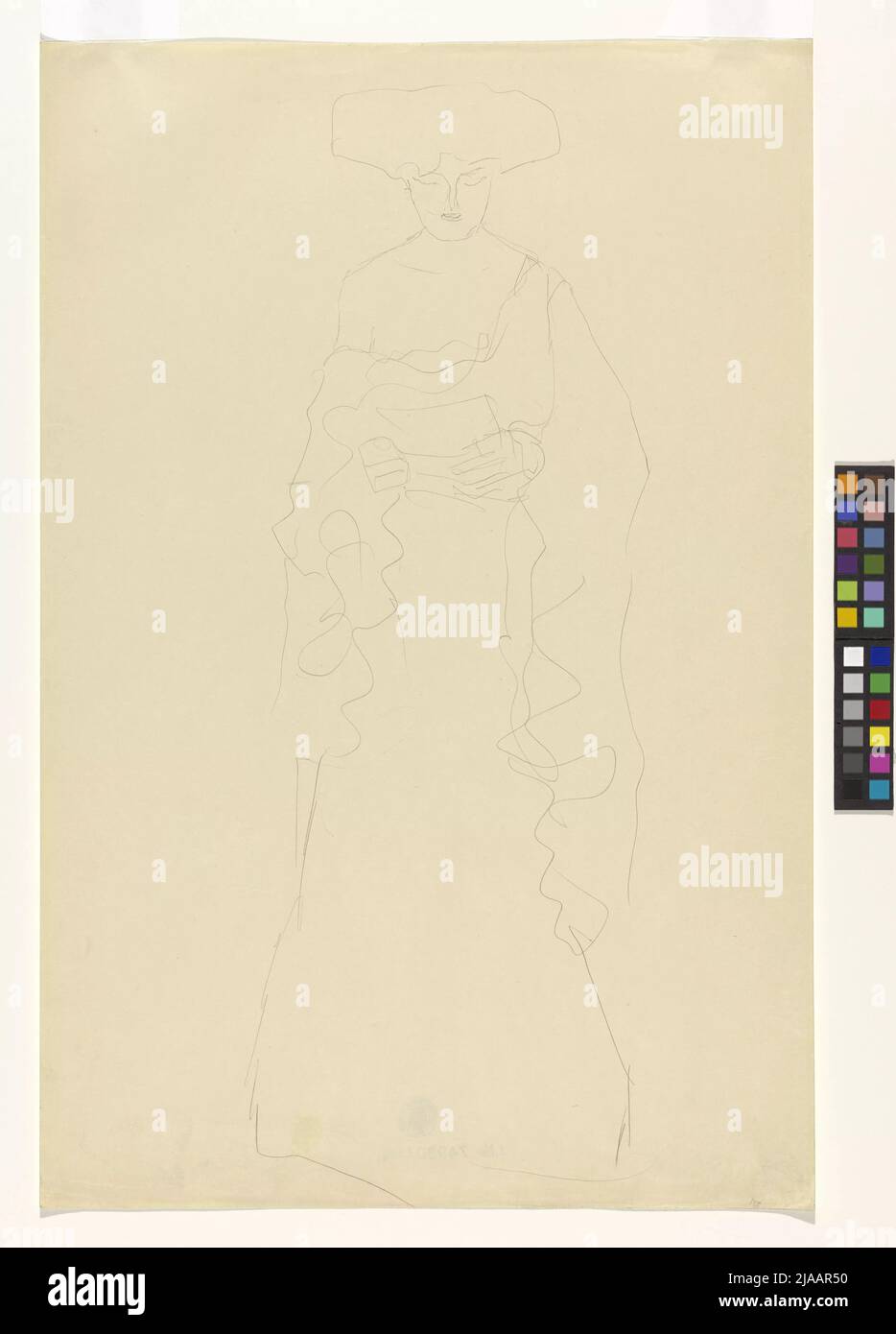 Study on a standing woman with a book. Gustav Klimt (1862-1918), artist ...