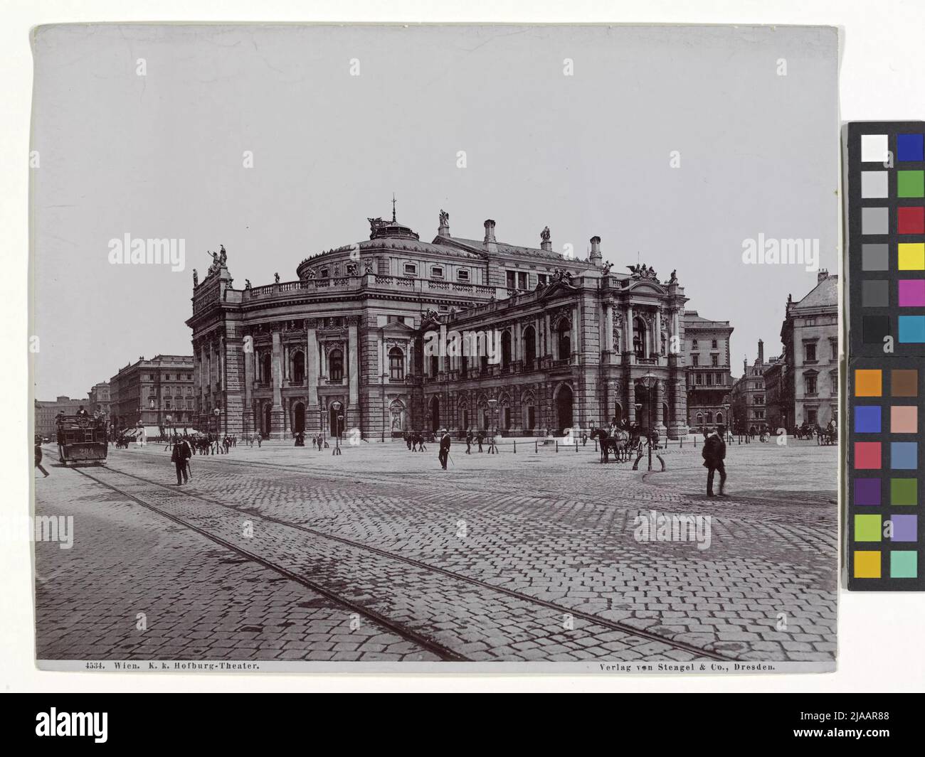 1st, University Ring 2 - Burgtheater - Schlante View - View over the ring against the theater ...