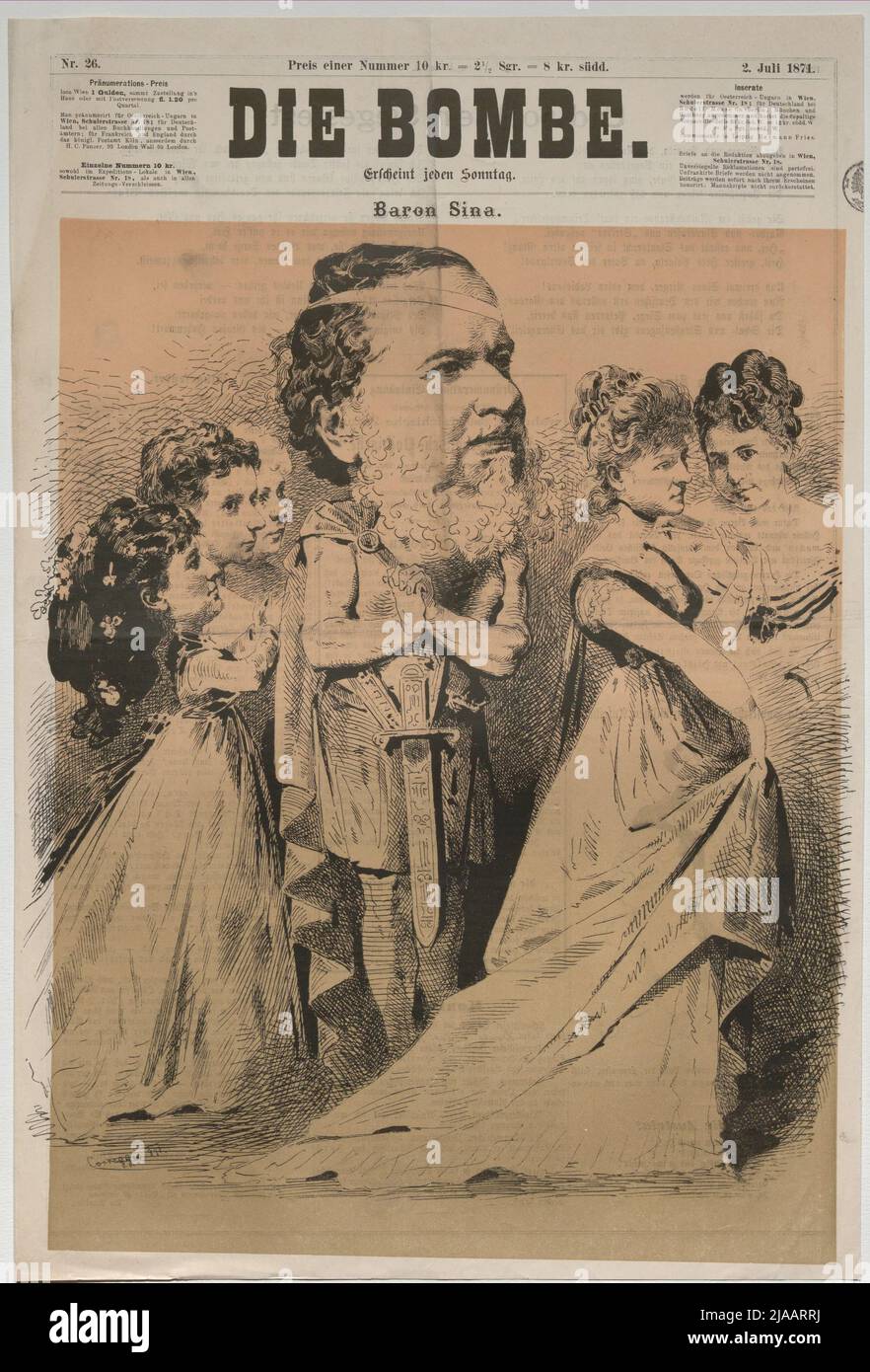 Baron Sina. ". Baron Simon Georg Sina as an old Greek with the artists ...