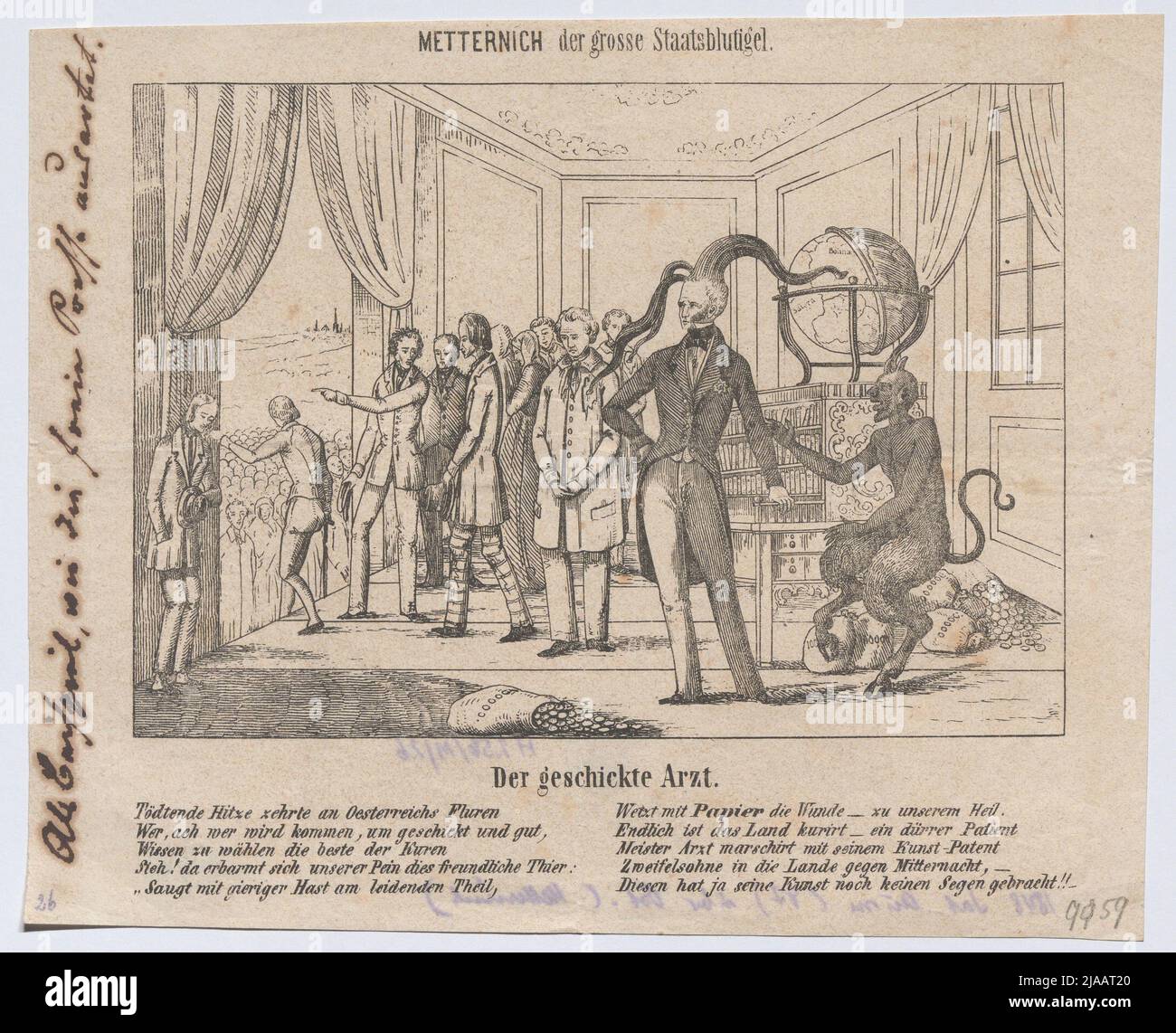 "Metternich the Great State Bloodigel" (caricature). Unknown Stock ...