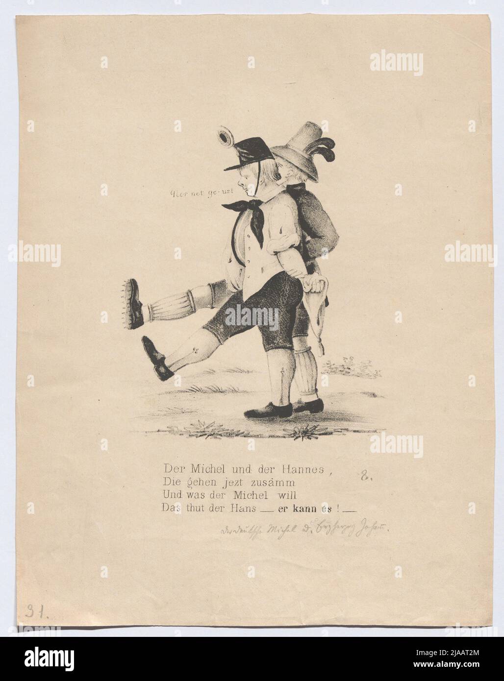 "The Michel and Hannes / (...)" (Caricature: The German Michel and ...