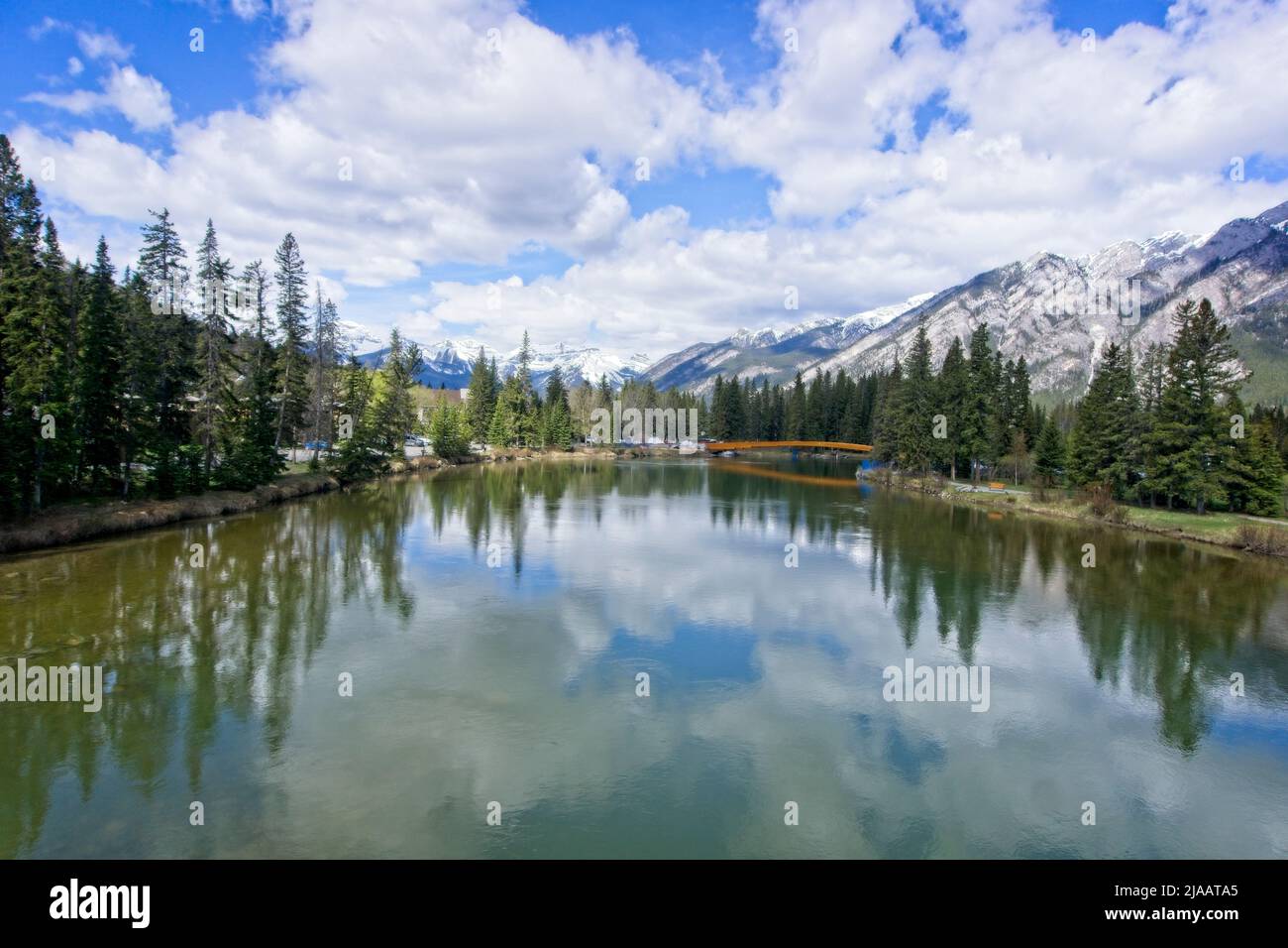 Mountains reflections Banff Alberta Stock Photo - Alamy