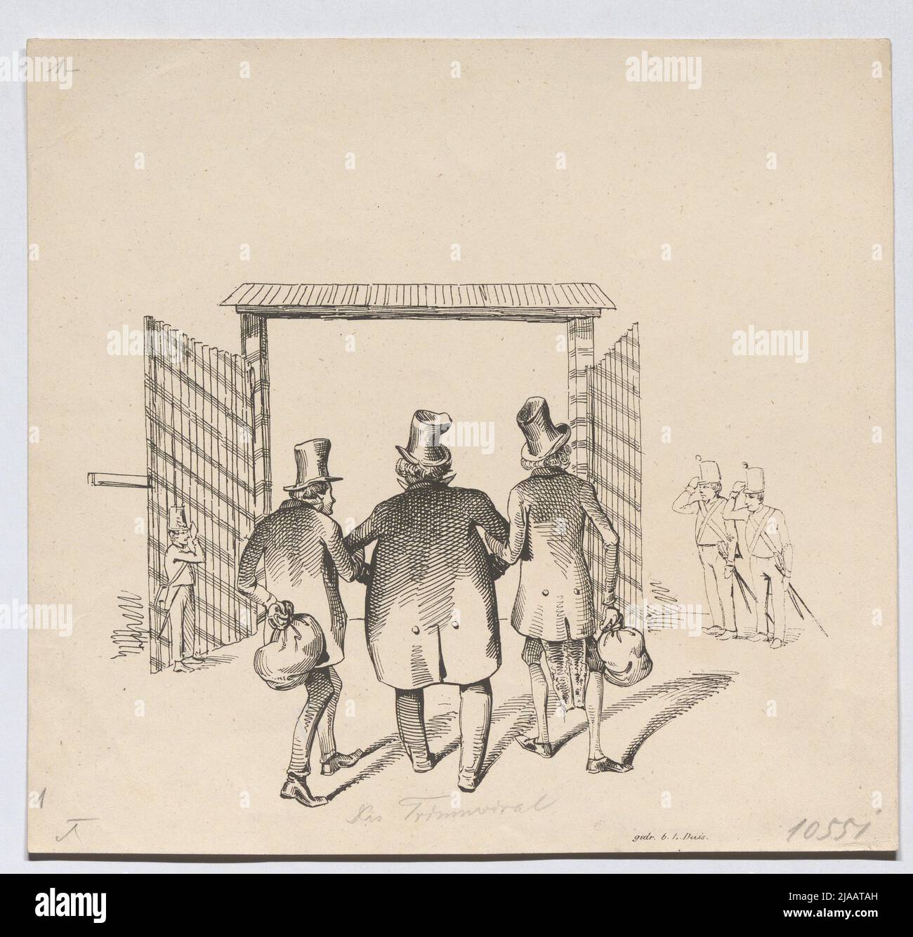 "The triumphant" (caricature on the flight of Metternich, Sedlnitzky ...