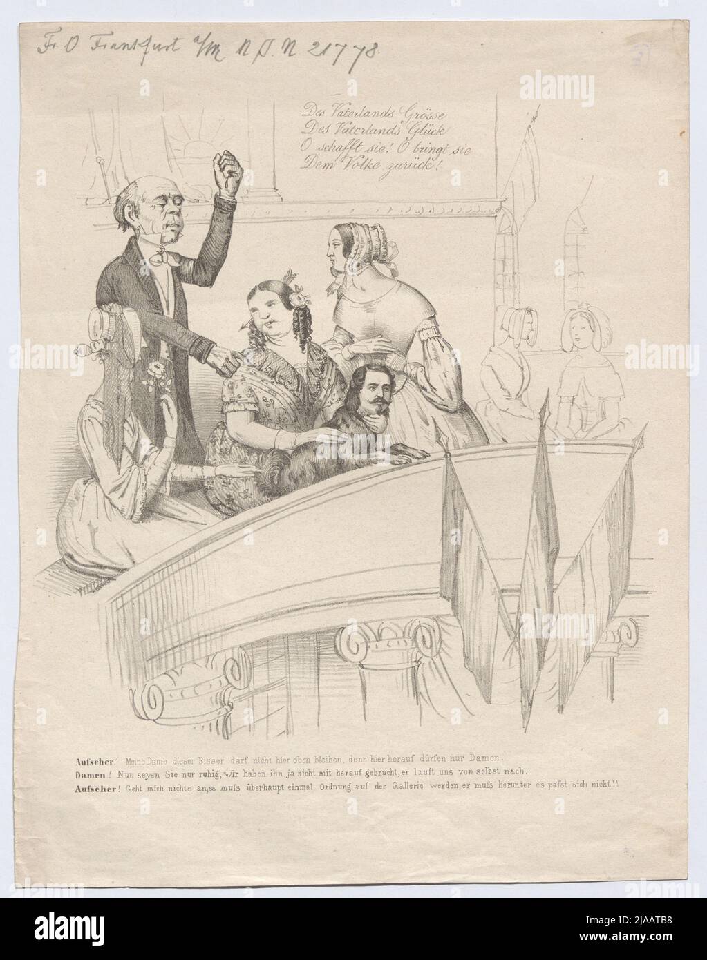 MP Felix von Lichnowsky as a lap dog at the women's grandstand of the ...