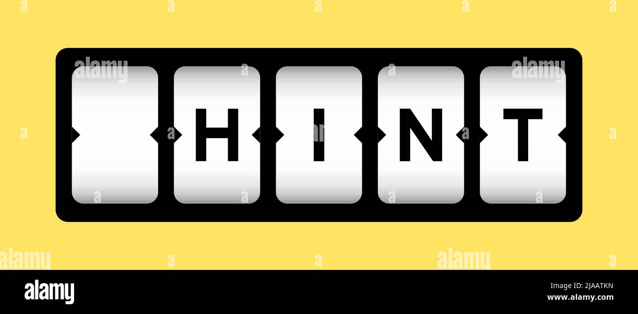 Black color in word hint on slot banner with yellow color background ...