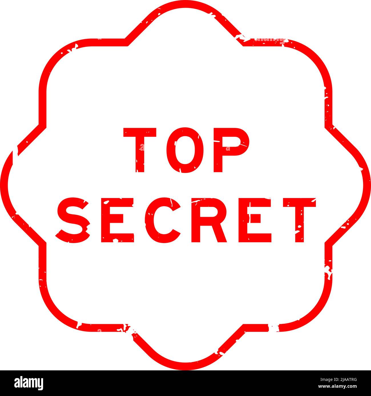 Grunge red top secret word rubber seal stamp on white background Stock ...