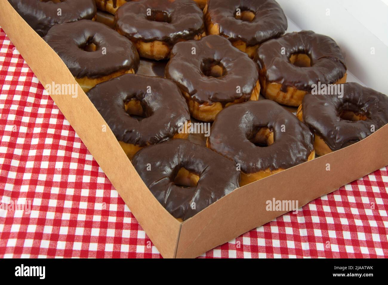 Dozen donuts chocolate hi-res stock photography and images - Alamy