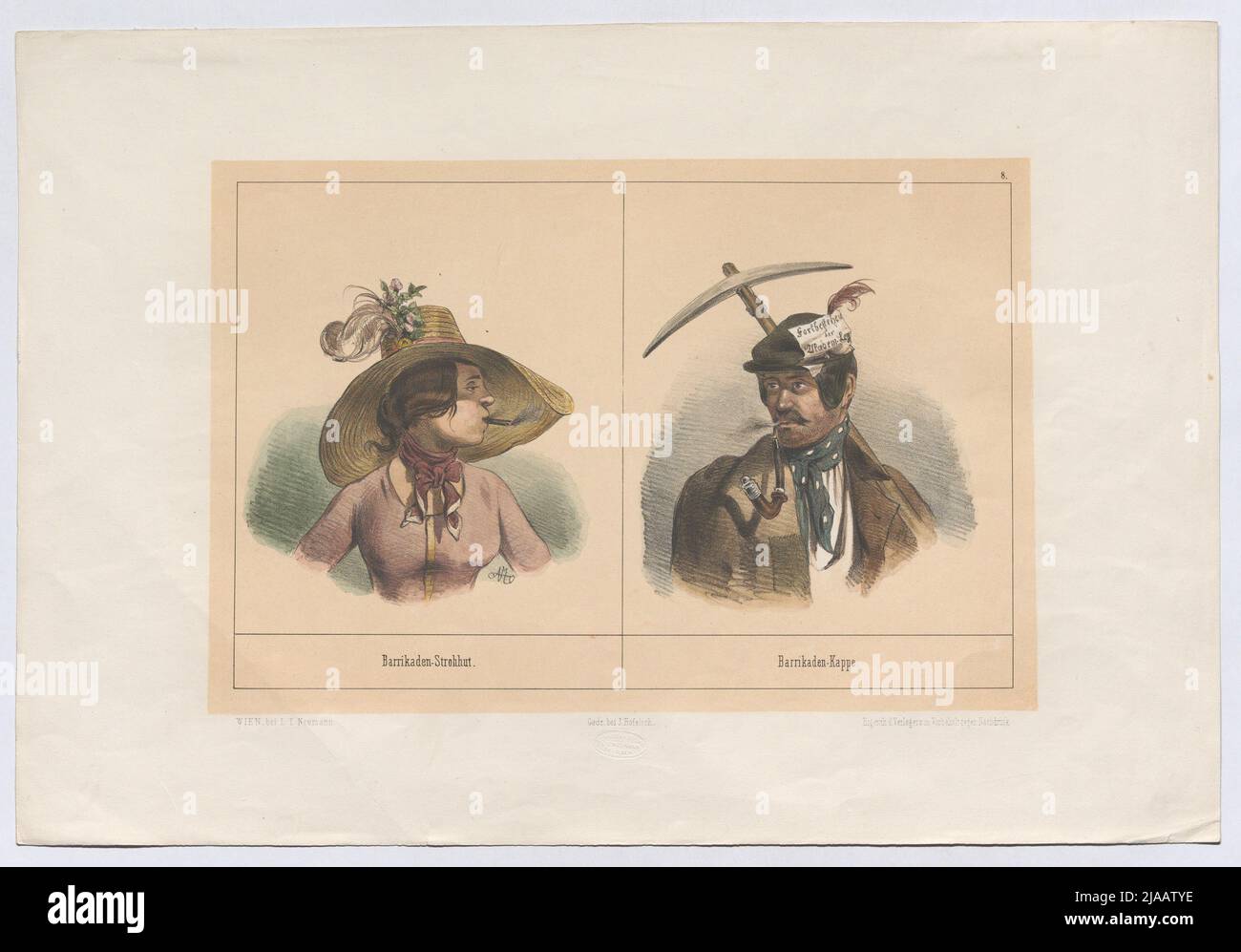 "Barricades straw hat.-Barricade cap." (No. 8 of the series "Chronology ...