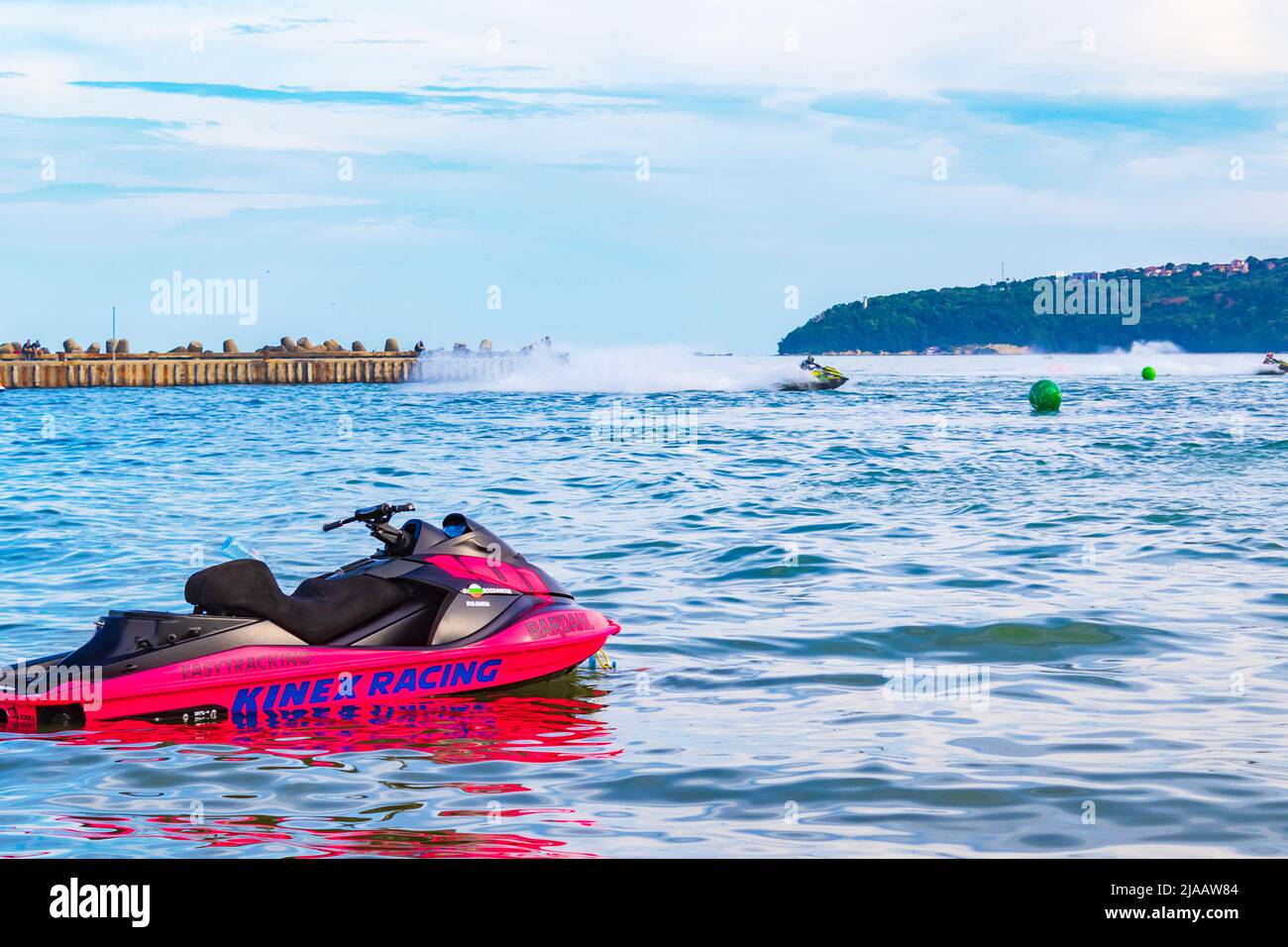 View of Balkan jet ski cup racing Varna beach,Bulgaria,June 2021 Stock ...