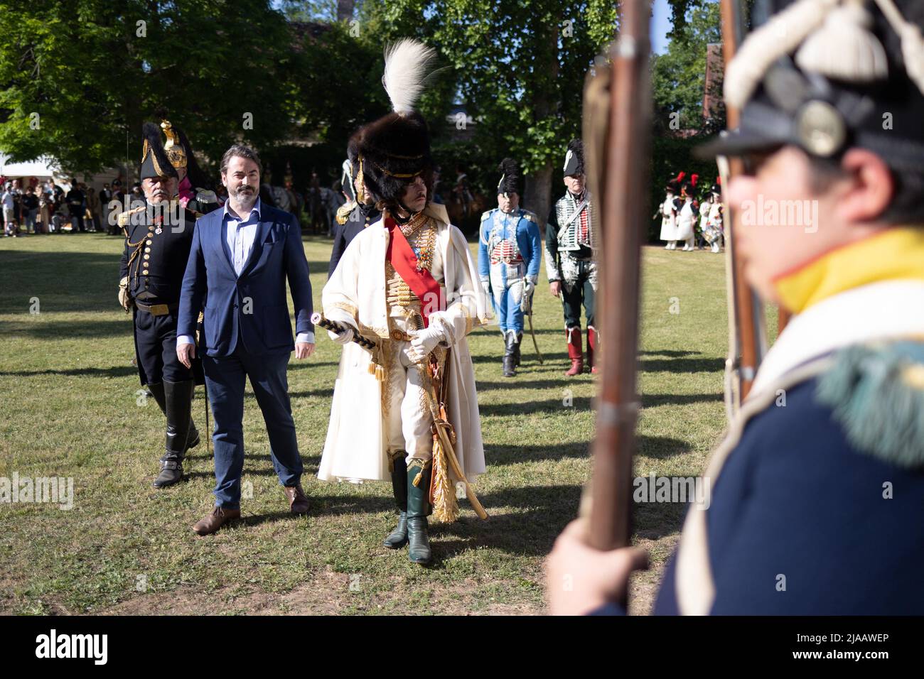 Prince Joachim Murat, 9th Prince Murat takes part in a reconstitution ...